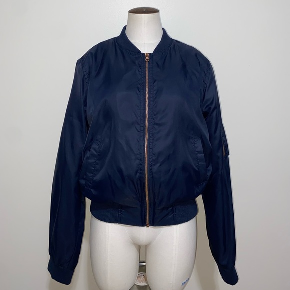 Active USA | Jackets & Coats | Active Usa Drak Blue Bomber Jacket ...